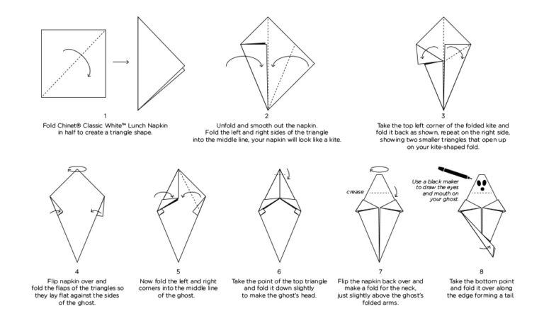 Ghost Napkin Fold | Halloween Napkin Folds - Chinet®