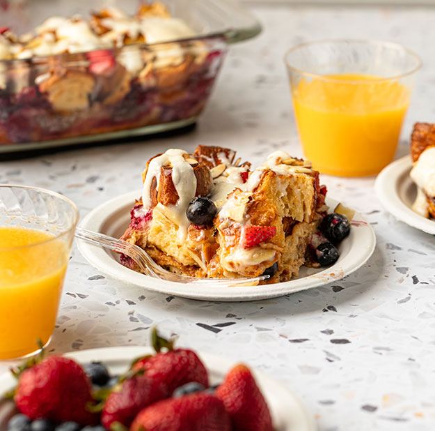 “overnight” Mixed Berry Croissant Bake Recipe Chinet®