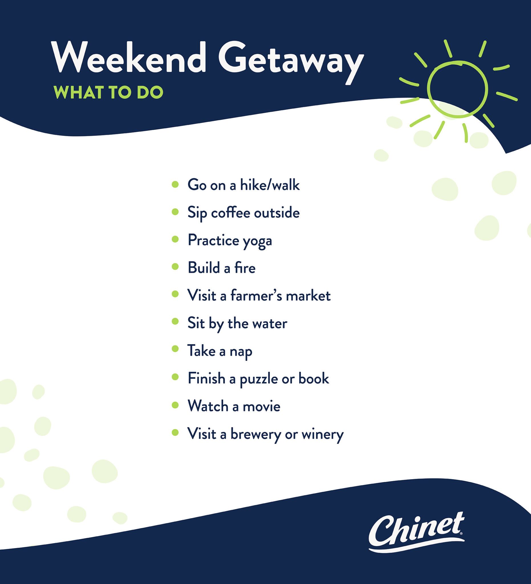 Weekend Getaway Guide - Chinet®